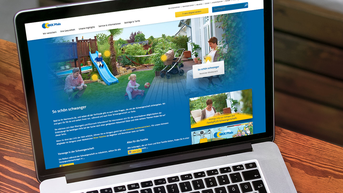 Corporate website BKK Pfalz | UEBERBIT